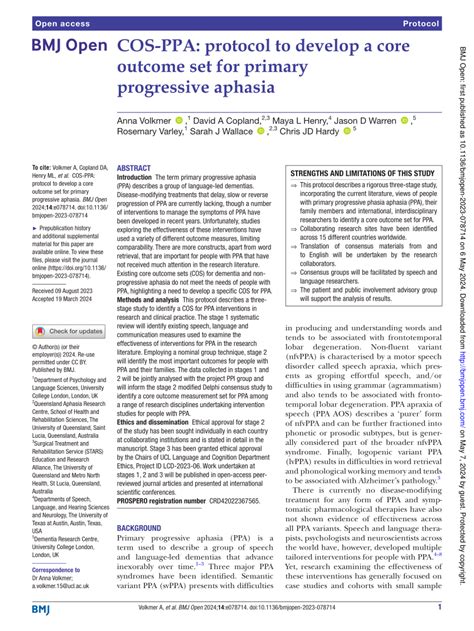 Pdf Cos Ppa Protocol To Develop A Core Outcome Set For Primary