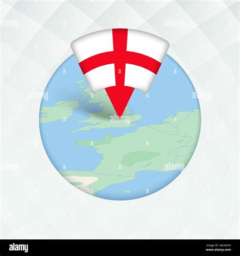 england map highlighted with flag marker flag pointer on geographic map stock vector image