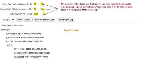 defaulting current day month and year as parameter value of a bi report
