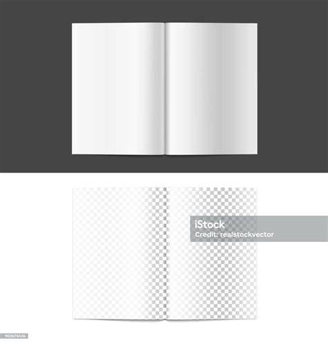 빈 오픈 잡지의 보편적인 이랑입니다 벡터 그림은 흰색과 검은색 배경 준비 하 고 사용 하는 간단한에 고립 0명에 대한 스톡 벡터 아트 및 기타 이미지 Istock
