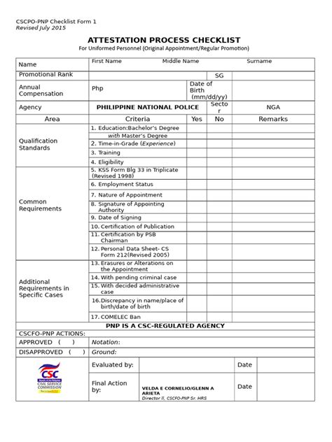 Attestation Process Checklist New Pdf Free Pdf