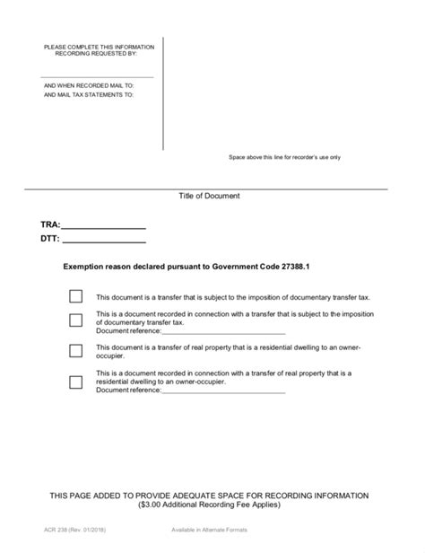 Riverside County Recorders Cover Sheet For Recording Liens