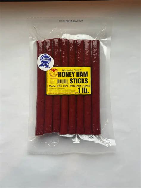 Snack Sticks Honey Ham 1 Lb Pack Wisconsin River Meats Wisconsin River Meats