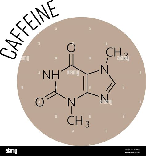 Molécule De Caféine Formule Chimique Du Squelette Conçue Dans Le