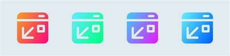 Minimize Solid Icon In Gradient Colors Screen Size Signs Vector
