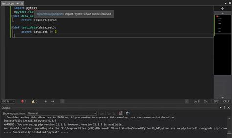 squiggles does not go away automatically when installed pytest