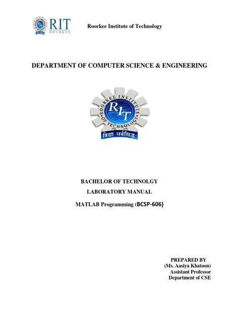 Matlab Lab Manual Pdf