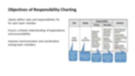 solution responsibility charting and explain objectives and process of