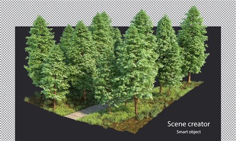 Premium Psd Way Path Through Trees And Grass Field Way Path Through Grass Field And Tree