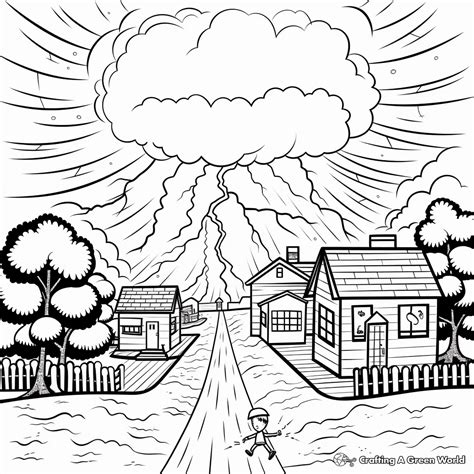 Thunderstorm Coloring Pages Free And Printable