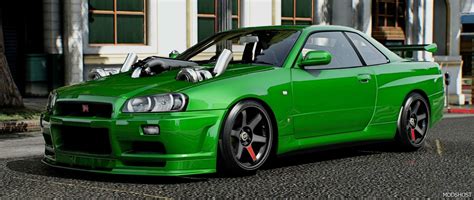 Nissan R34 Skyline With Lsx 454 Twin Turbo Swap Gta 5 Vehicle Mod