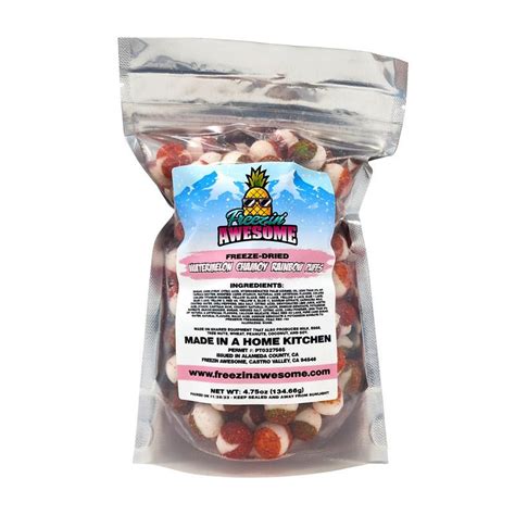Freeze Dried Watermelon Chamoy Rainbow Puffs 6oz Bag Freezin Awesome