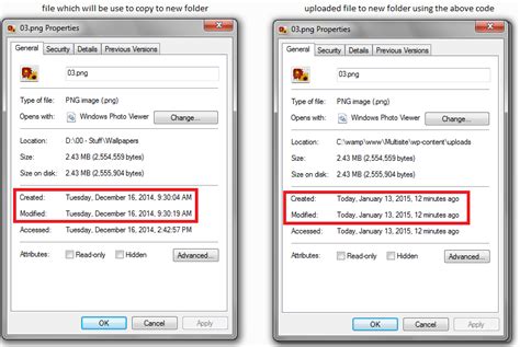 Keep Modify Date Old One When File Upload With Php To New Folder Stack Overflow