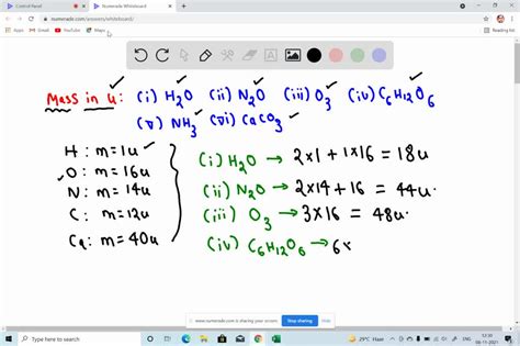 calculate the molar mass of each of the following substances the molar