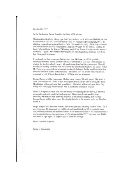 Parole Support Letter Template Printable And Enjoyable Learning
