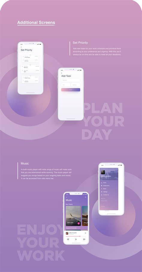 workwise a productivity app on behance