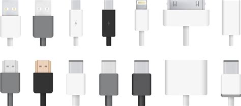 Usb Cable Socket Set Royalty Free Vector Image