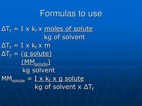 Ppt Determining The Molecular Mass By Freezing Point Depression