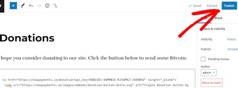 how to add a bitcoin donate button in wordpress