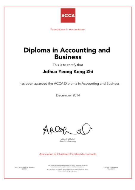 Diploma In Accounting And Business Certificate Pdf