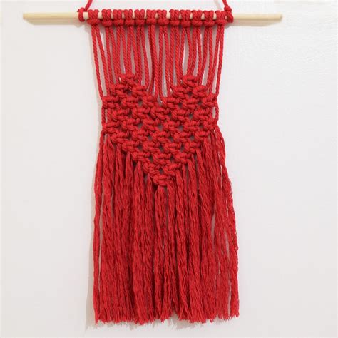 macrame heart pattern with video tutorial diy heart ornament etsy