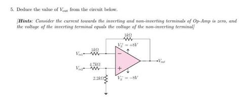 [get answer] 5 deduce the value of vout from the circuit below [hints