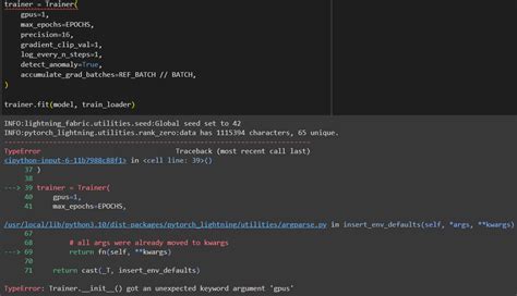TypeError Trainer Init Got An Unexpected Keyword Argument Gpus Issue