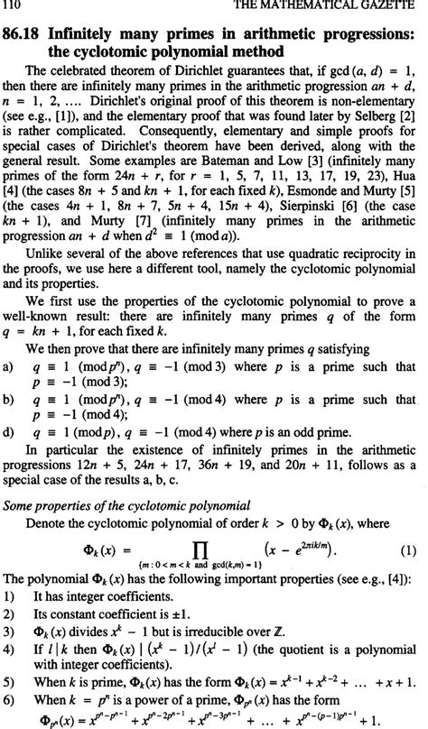 Infinitely Many Primes In Arithmetic Progressions The Cyclotomic Polynomial Method The