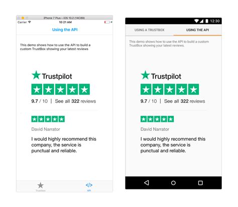 Add A Trustbox Widget To Your Ios Or Android Mobile App Trustpilot Help Center