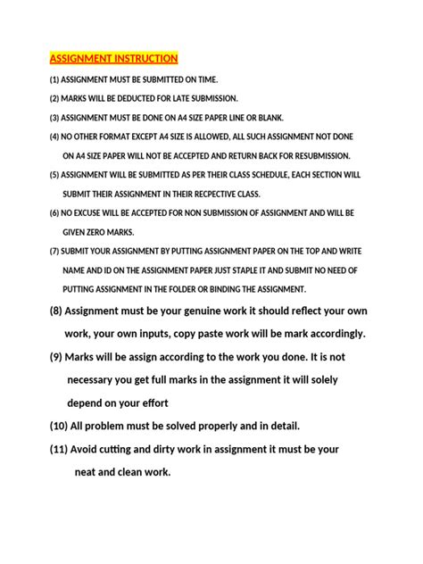 Assignment Instruction Pdf