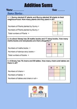Addition Problem Solving Sums By MathMagicByBabita TPT