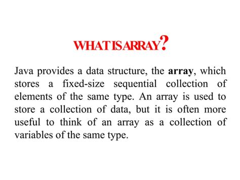 Arrays In Java Oopj Ppt Programming Languages Computing