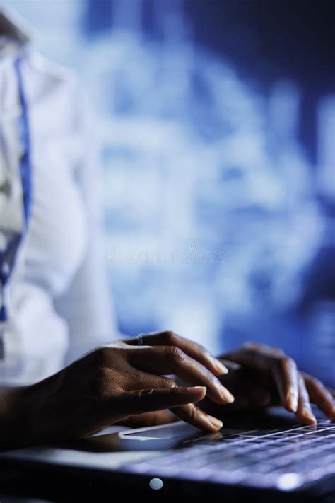 operator oversees ai neural network stock image image of science