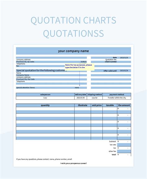 Quotation Charts Quotationss Excel Template And Google Sheets File For Free Download Slidesdocs