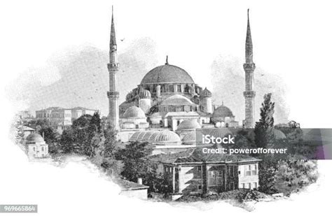 이스탄불 터키19 세기에에서 Şehzade 사원 모스크에 대한 스톡 벡터 아트 및 기타 이미지 모스크 이슬람교 터키 Istock