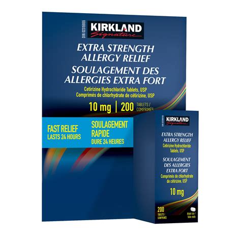Kirkland Signature Allergy Relief Extra Strength10 Mg 200 Tablets Costco