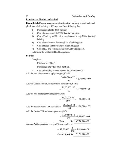 Estimating And Costing Pdf