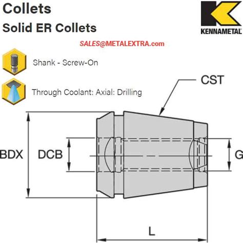 Kennametal Solid Er Collets Er25 Er40 Connection Bore Diameter ⌀85mm