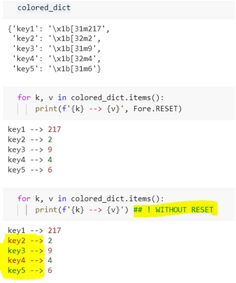 List How To Add Colors To Integer Values Inside A Dictionary In Python Stack Overflow