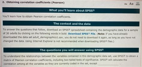 2 Obtaining Correlation Coefficients Pearson Aa Aa