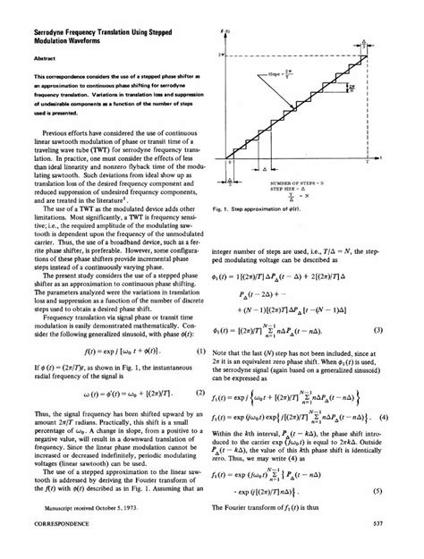 Pdf Serrodyne Frequency Translation Using Stepped Modulation Waveforms Dokumen Tips