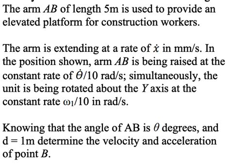 Solved T The Arm AB Of Length M Is Used To Provide An Chegg Com