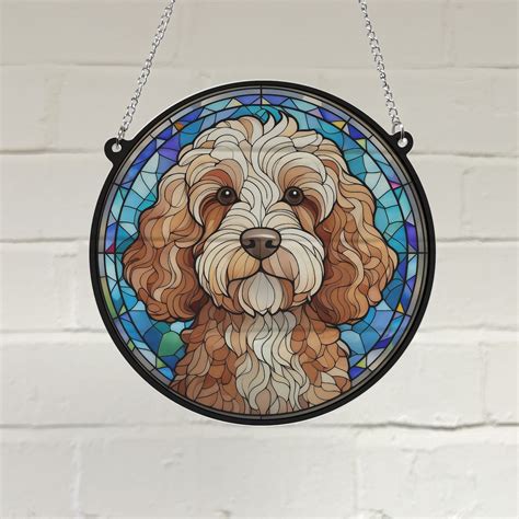Cockapoo Stained Glass Effect Suncatcher Etsy