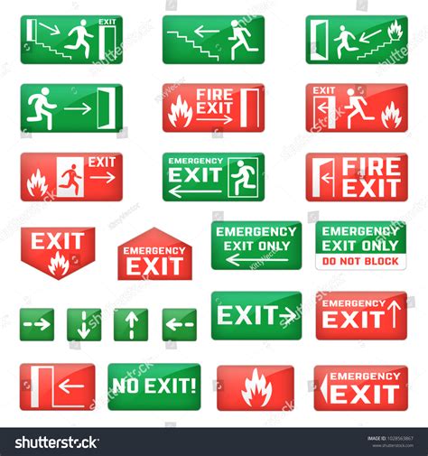Exit Vector Emergency Exit Sign Fire Stock Vector Royalty Free Shutterstock