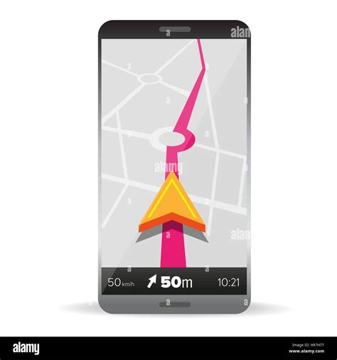 Navigation Map With Arrow Stock Vector Image Art Alamy
