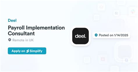 Payroll Implementation Consultant Deel Simplify Jobs