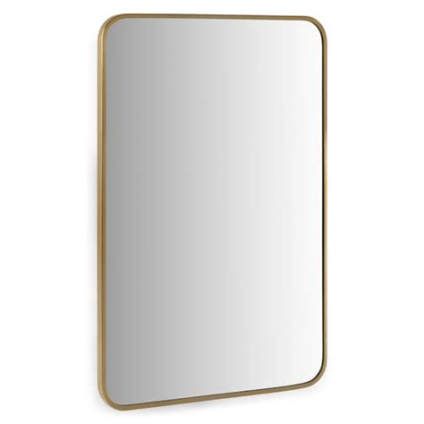 Rectangular Brass Metal Floor Mirror Mansfield Collection Article
