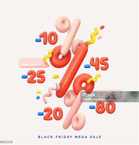 블랙 프라이데이 슈퍼 세일 현실적인 3d 퍼센트 사인 디자인 프로모션 배너 웹 포스터 백분율 할인이 있는 배경입니다 크리스마스와 새해 세일 벡터 일러스트 레이 션 세일에