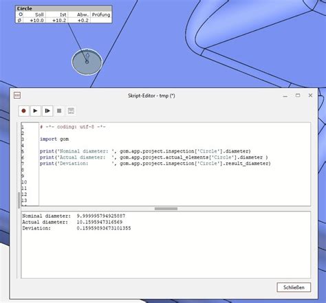 How To Analyze Circle Diameter Within A Script Customizations And App