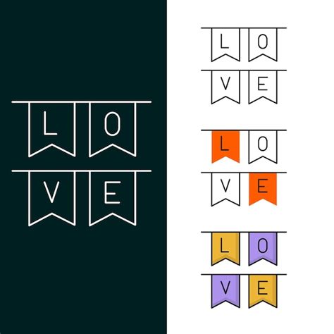 Premium Vector | Love banners vector icon design
